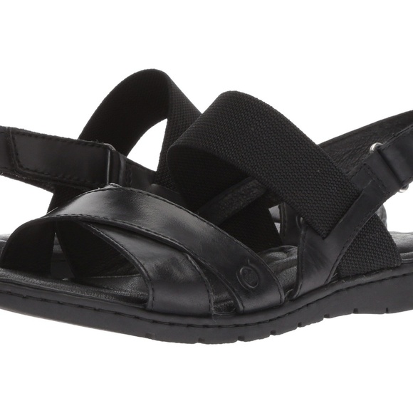 Born | Shoes | Born Women Zinnia Black Elastic Strap Sandals 6 M | Poshmark